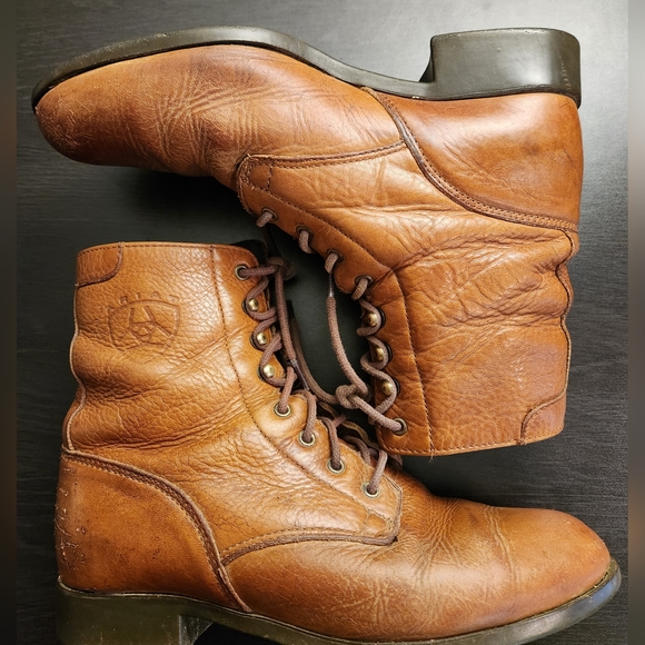 Ariat | Shoes | Vintage Ariat Brown Leather Kiltie Ats Roper Ankle ...